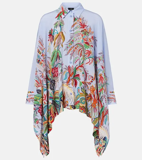Etro Floral Silk Shirt - Blue