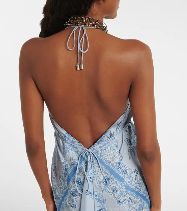 Etro Paisley Asymmetrical Silk Maxi Dress