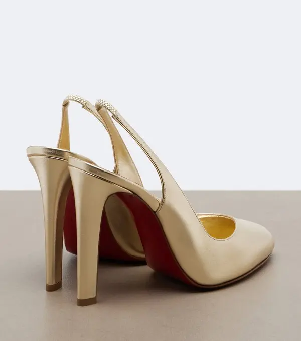 CHRISTIAN LOUBOUTIN Metallic Leather Slingback Pumps