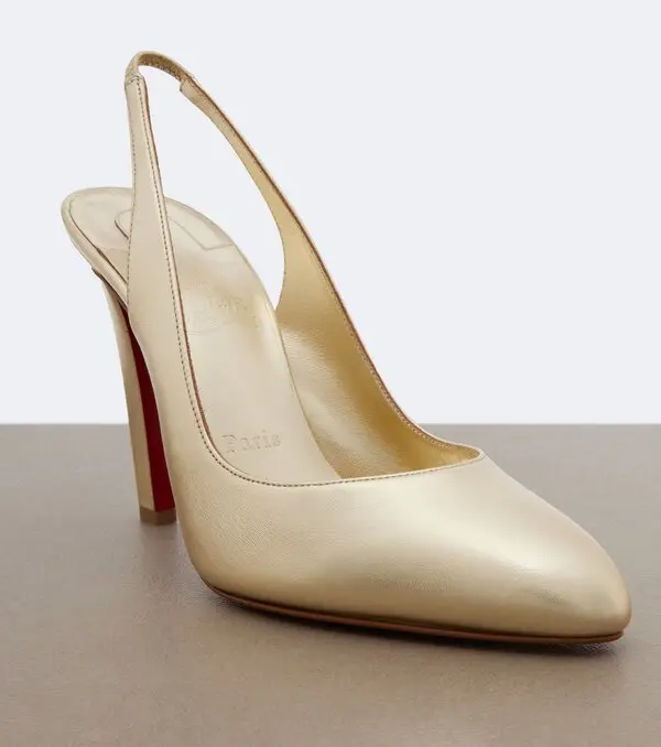 CHRISTIAN LOUBOUTIN Metallic Leather Slingback Pumps