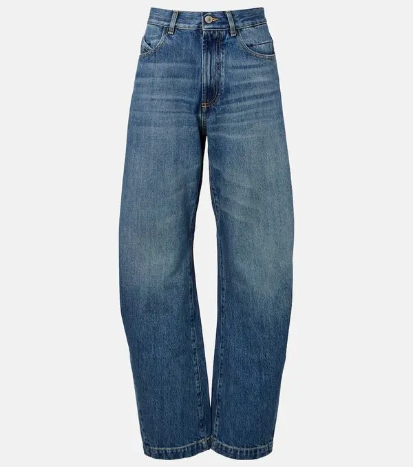 Attico Mid-rise Barrel-leg Jeans - Blue