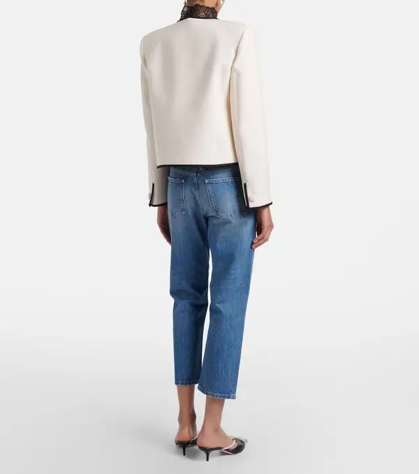 Valentino Garavani Cropped Faded Straight Jeans