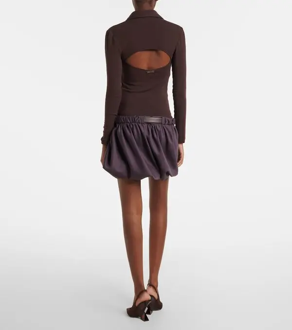 Attico Belted Polo Dress Dark