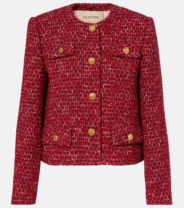 Valentino Garavani Glossy Tweed Jacket - Red