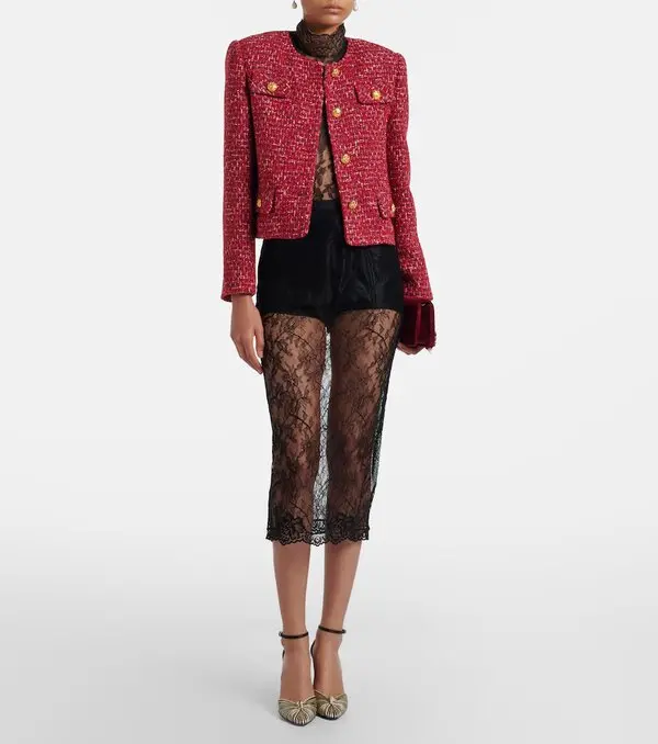 Valentino Garavani Glossy Tweed Jacket - Red