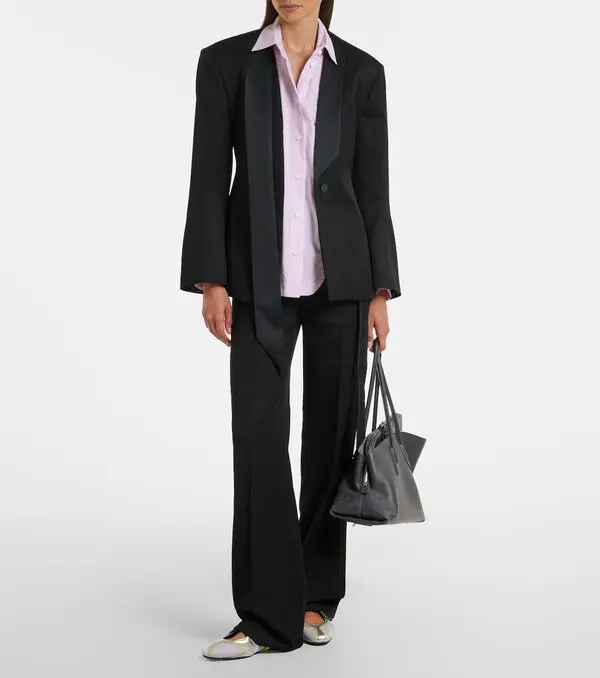 Attico Virgin Wool Wide-leg Pants