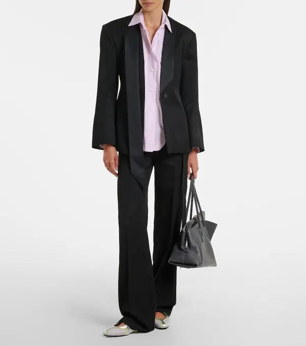 Attico Virgin Wool Wide-leg Pants
