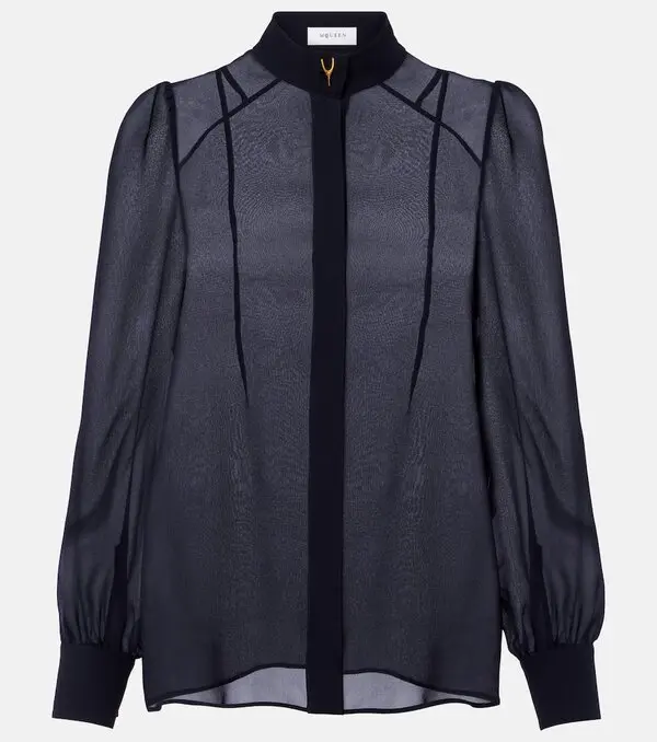 Alexander McQueen Wishbone Silk Crêpe De Chine Shirt