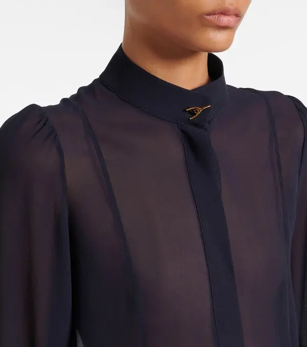Alexander McQueen Wishbone Silk Crêpe De Chine Shirt