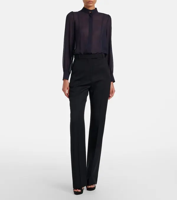 Alexander McQueen Wishbone Silk Crêpe De Chine Shirt