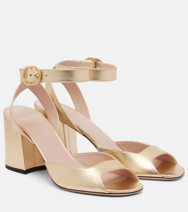 Valentino Garavani Metallic Leather Sandals - Gold