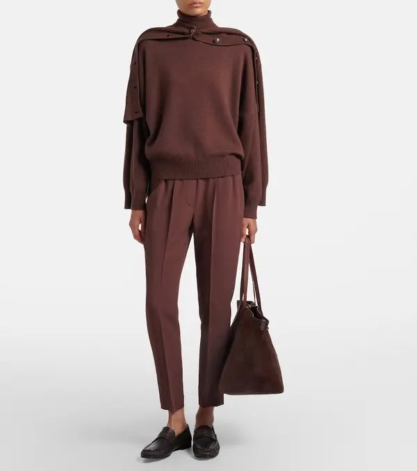 Brunello Cucinelli Crêpe Straight-leg Tailored Pants