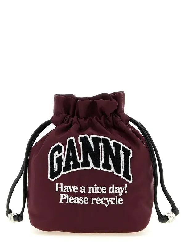 GANNI Embroidered Logo Pouch - Multicolor