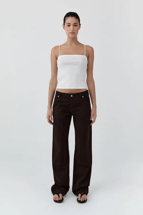 ST. AGNI Canvas Carpenter Jeans - Bark