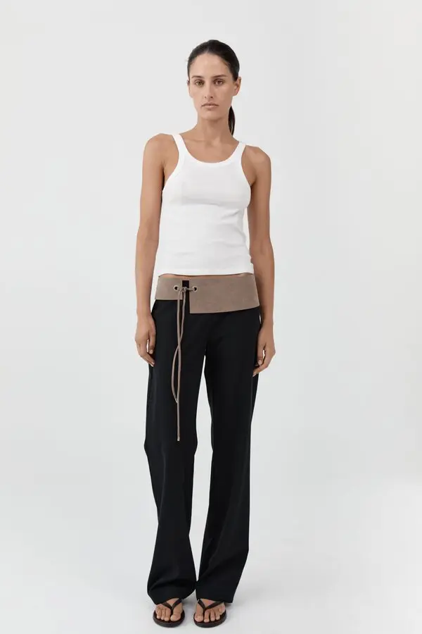 ST. AGNI Suede Asymmetric Belt