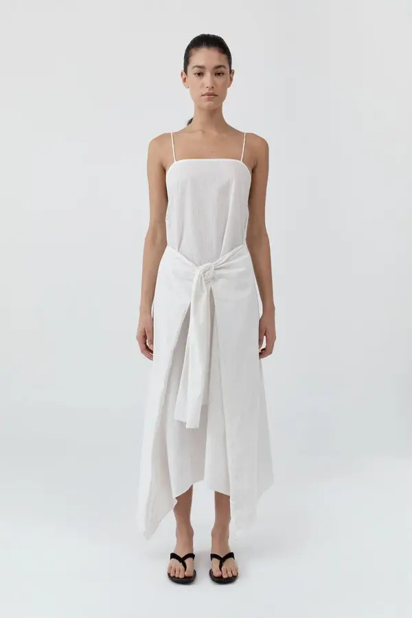 ST. AGNI Pinstripe Relaxed Cocoon Dress