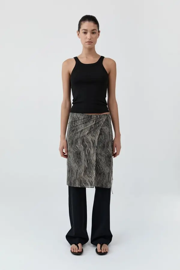 ST. AGNI Savannah Silk Wrap Skirt