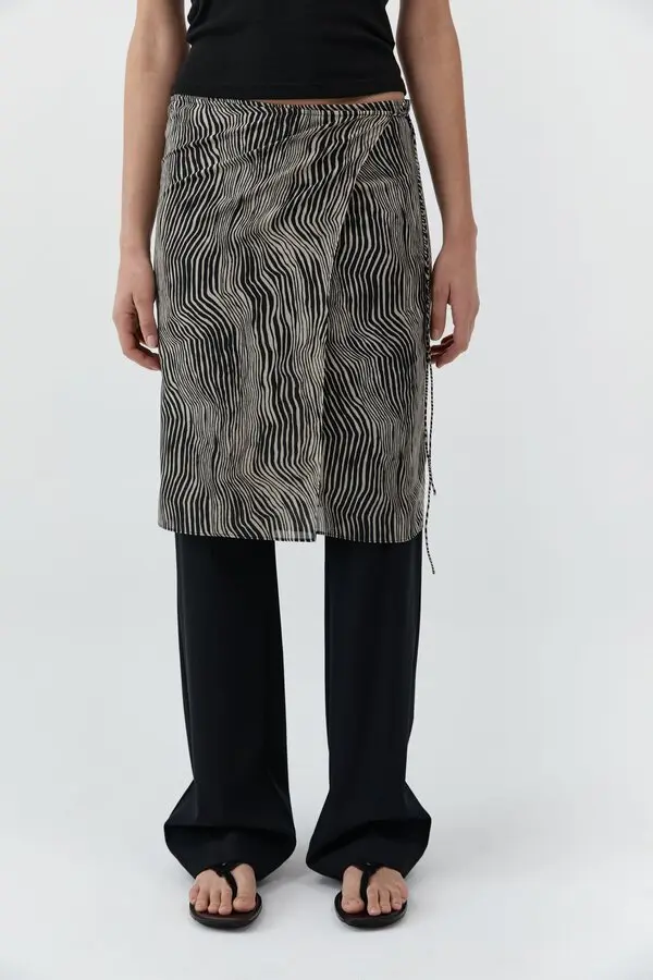 ST. AGNI Savannah Silk Wrap Skirt