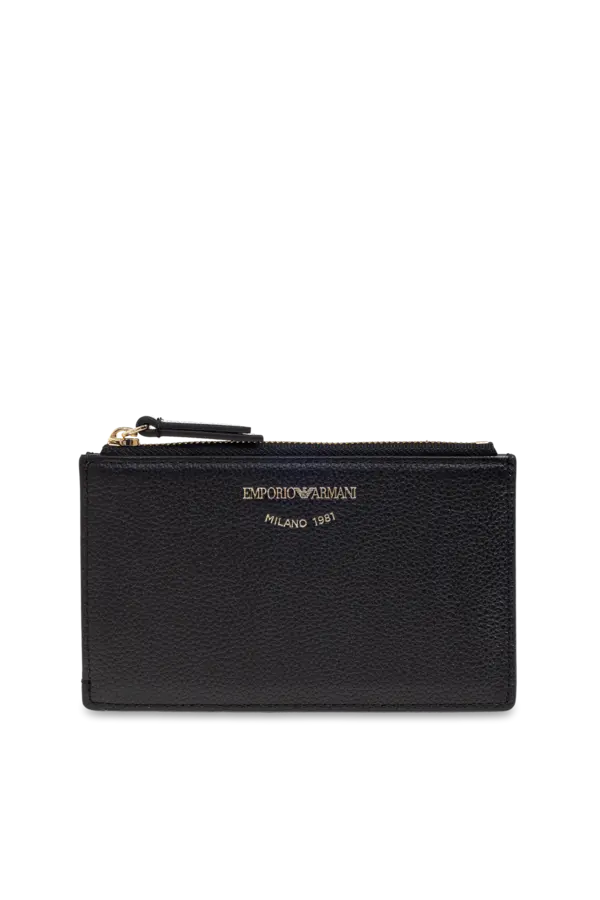 Emporio Armani Leather Card Holder - Black