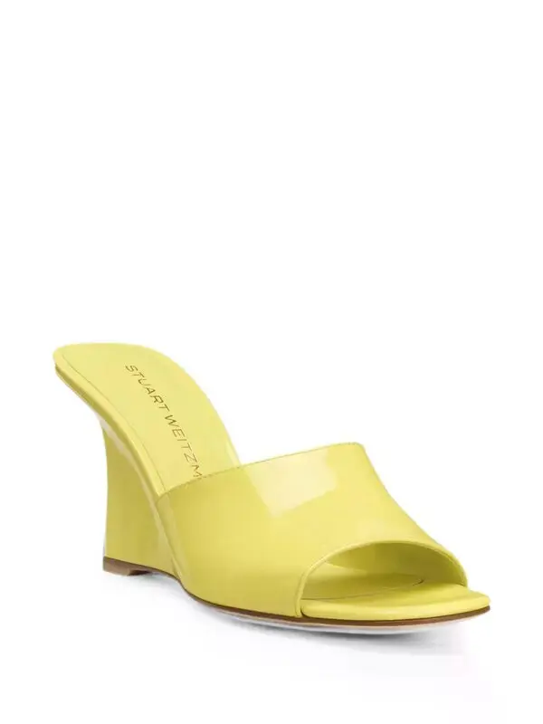 STUART WEITZMAN Vinnie Patent Leather Wedge Sandals