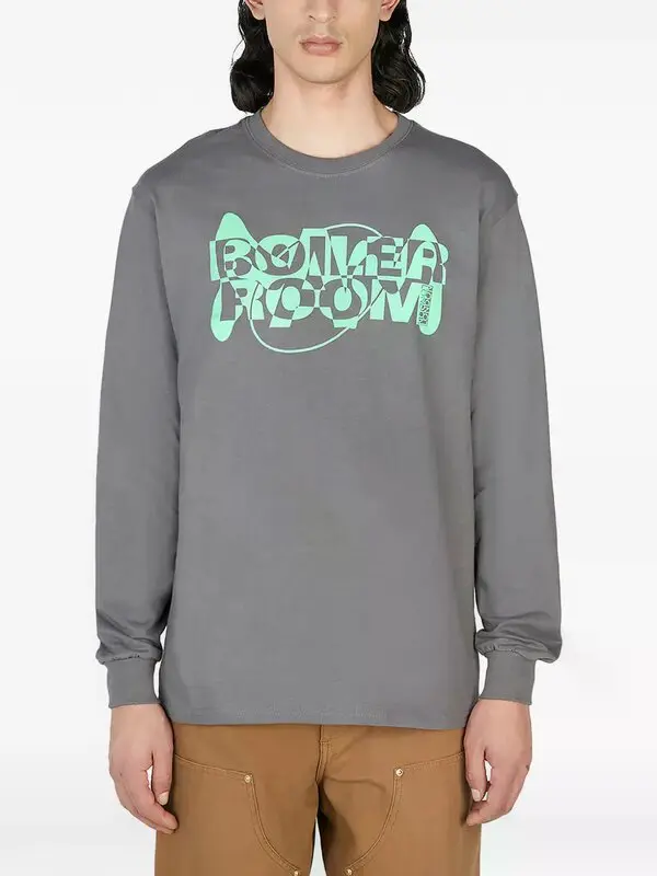 BOILER ROOM Logo Detail Long Sleeve T-shirt - Grey