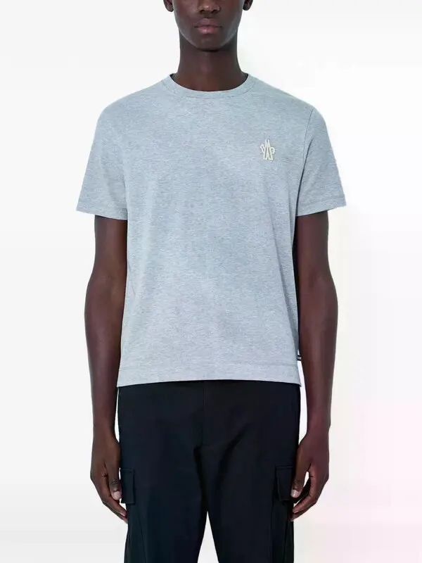 Moncler Logo-patch T-shirts - Grey