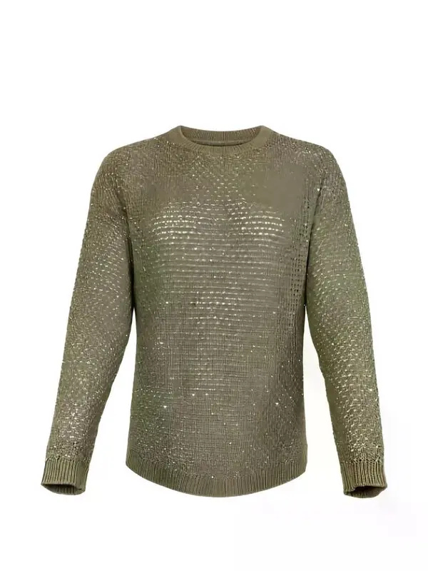 Fabiana Filippi Sequin-embellished Open-knit Sweater - Green