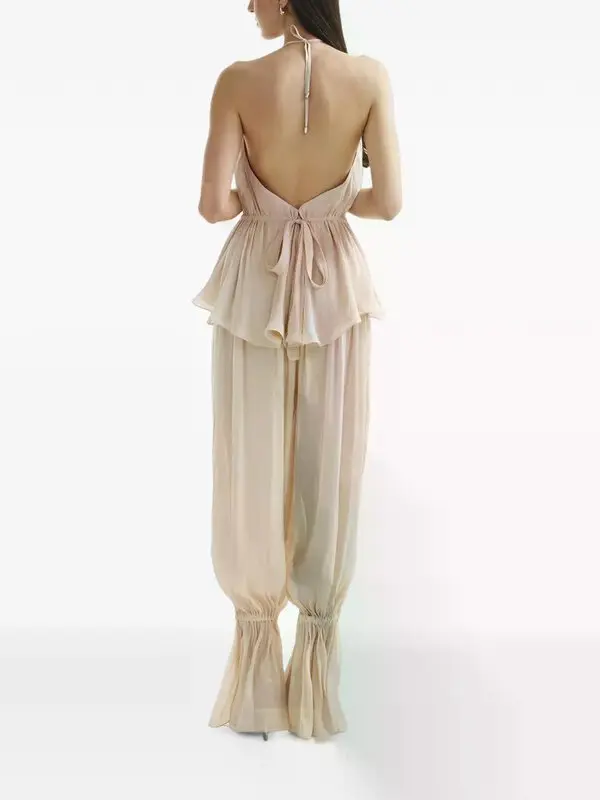 MIA PECULIAR Halterneck Peplum Top