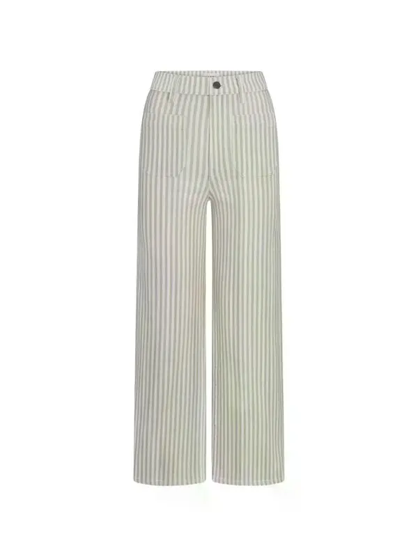 FRAME Anchor Striped Straight-leg Jeans - Neutrals