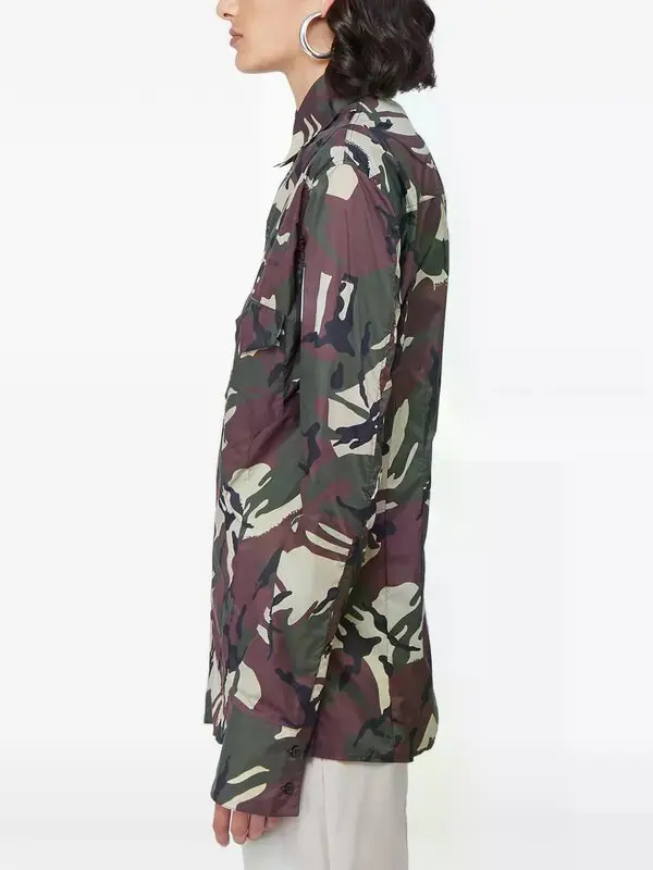 Kwaidan Editions Camouflage Print Point Collar Shirt