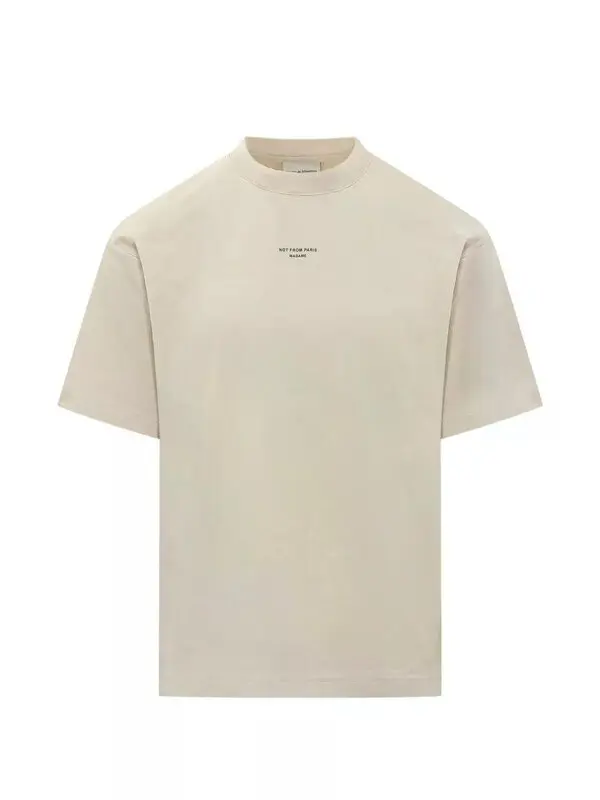 Drole De Monsieur Classic Slogan T-shirt - Neutrals