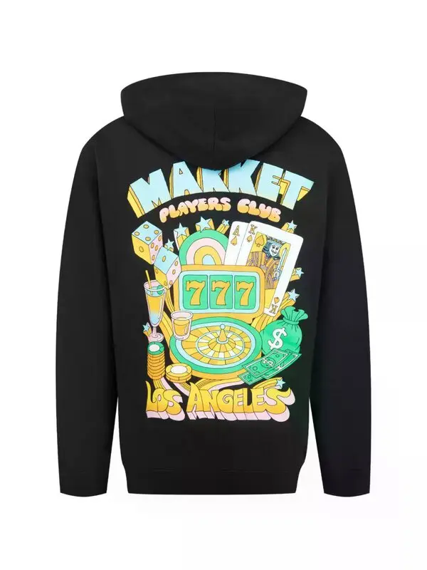 MARKET Players Club Graphic-print Hoodie - Black