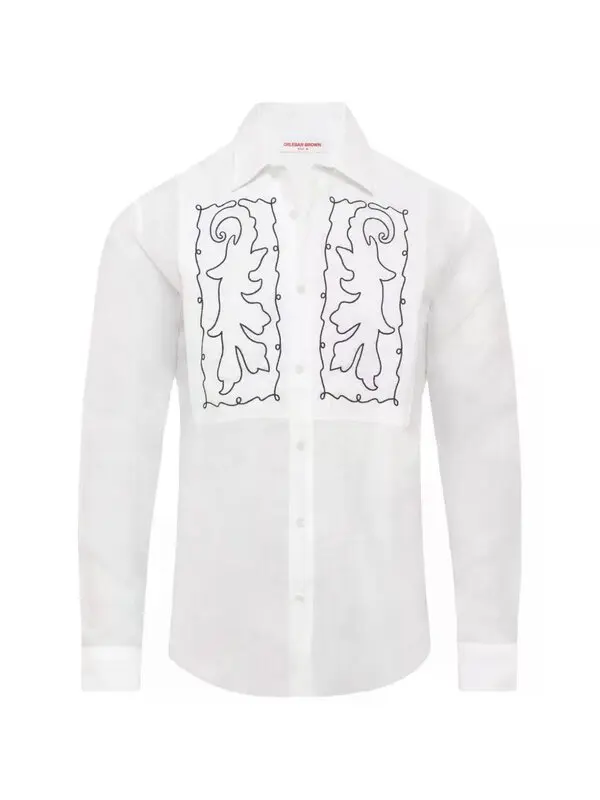 Orlebar Brown Giles Mirabello Embroidered Shirt - White
