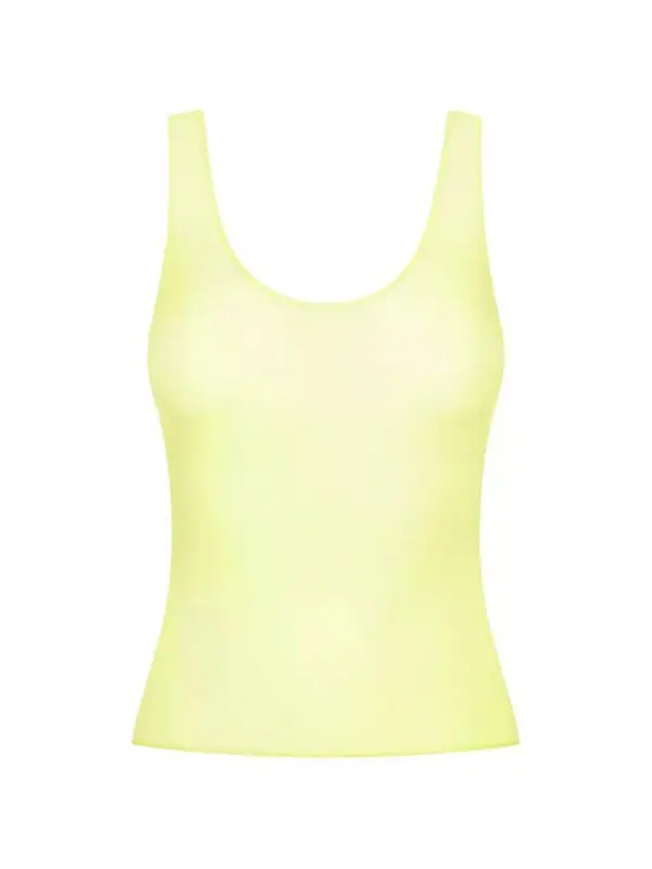 MAISON CLOSE Sheer Racer Back Tank Top - Yellow
