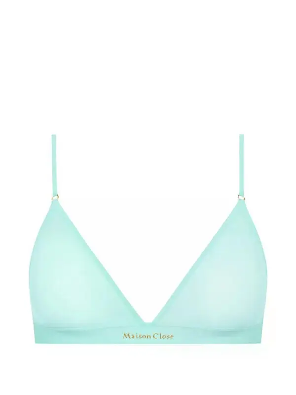 MAISON CLOSE Double Sens Sheer Triangle Bra - Blue