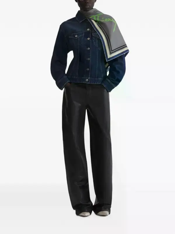 MUGLER Hourglass Round Denim Jacket