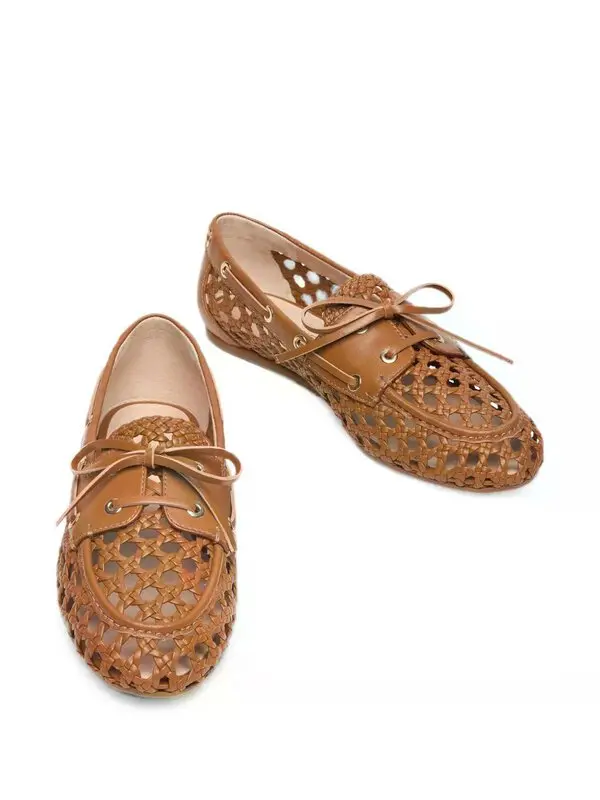 STUART WEITZMAN Tinsley Woven Leather Loafers
