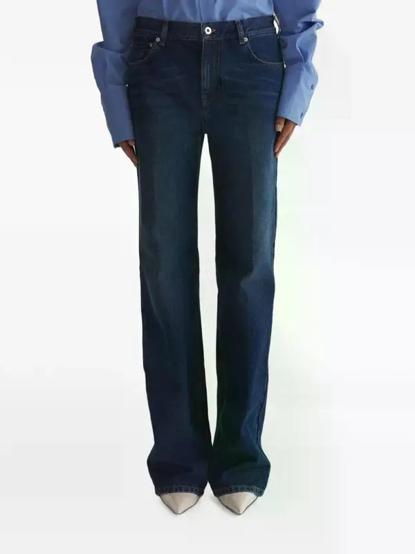MUGLER Low Waist Pleated Denim Pants