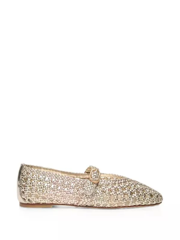 STUART WEITZMAN Woven Mary Jane Shoes - Gold