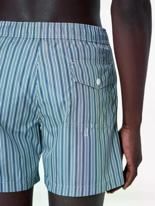 Moncler Striped Drawstring Swim Shorts