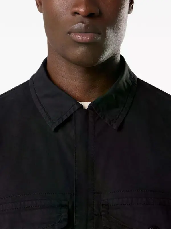 Stone Island Button-down Chest-pocket Shirt - Black