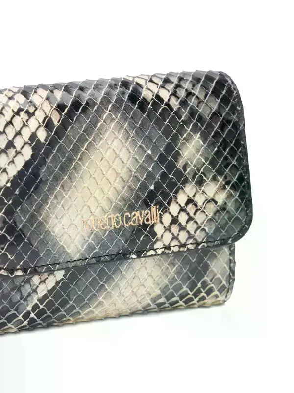 Roberto Cavalli Snakeskin-effect Logo-lettering Wallet