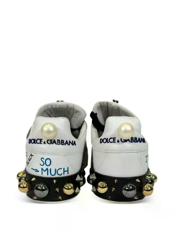 Dolce & Gabbana Portofino Graphic Print Sneakers - White