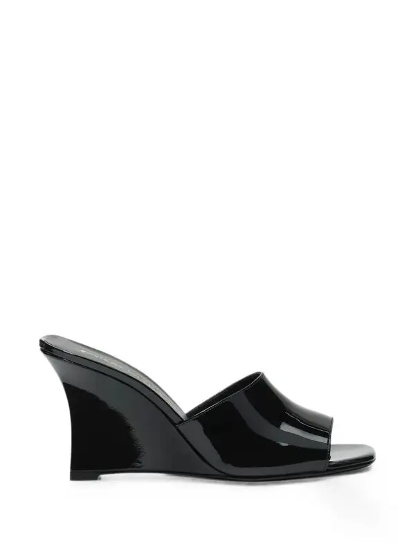 STUART WEITZMAN Vinnie Patent Wedge Sandals - Black