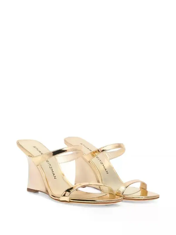 STUART WEITZMAN Vinnie Sculpted Wedge Sandals - Gold
