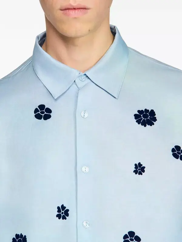 Sandro Flock-print Floral-pattern Shirt