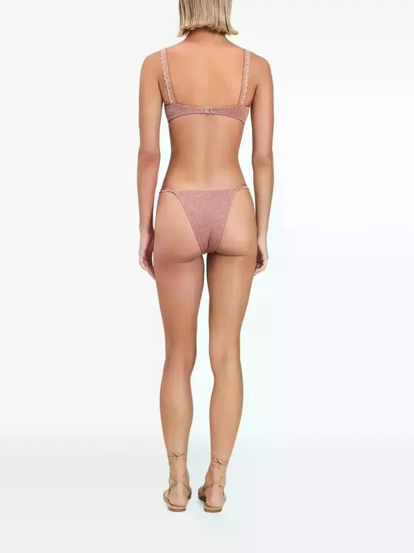 Devon Windsor Bonnie Glitter-effect Scalloped-trim Bikini Top