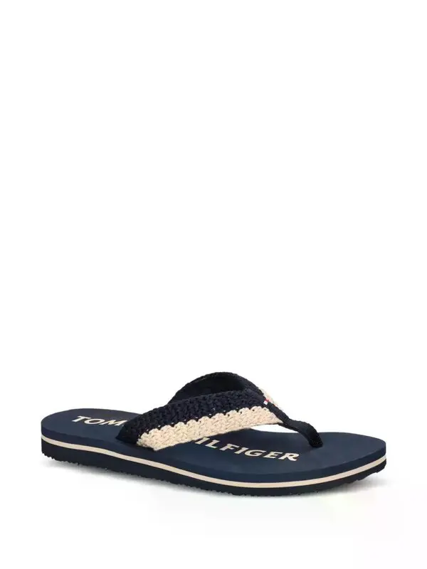 Tommy Hilfiger Crochet Knit Flip Flops