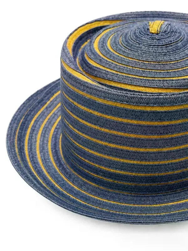 Borsalino Striped Straw Hat - Blue