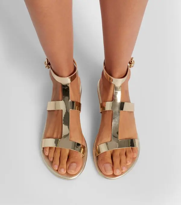 ANCIENT GREEK SANDALS Fedra Metallic Leather Gladiator Sandals